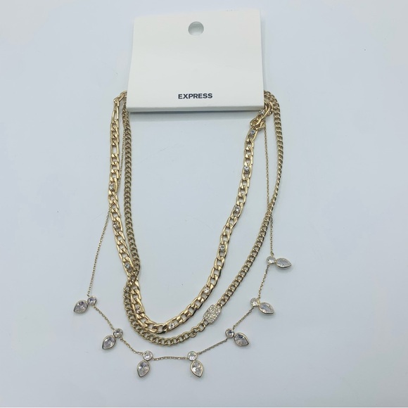 Express | Jewelry | Nwt Express Layered Gold Tone Necklace With ...